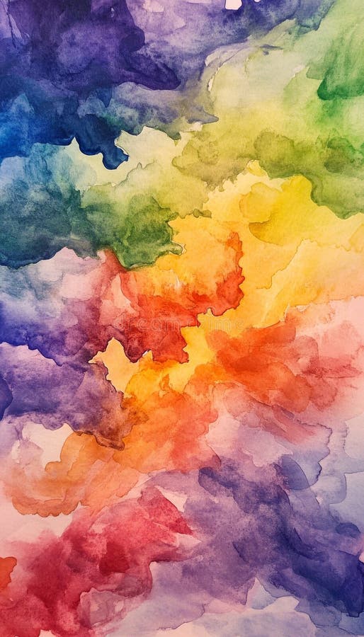 Vibrant Watercolor Artwork Showcasing Dynamic Textures and Layers in a ...