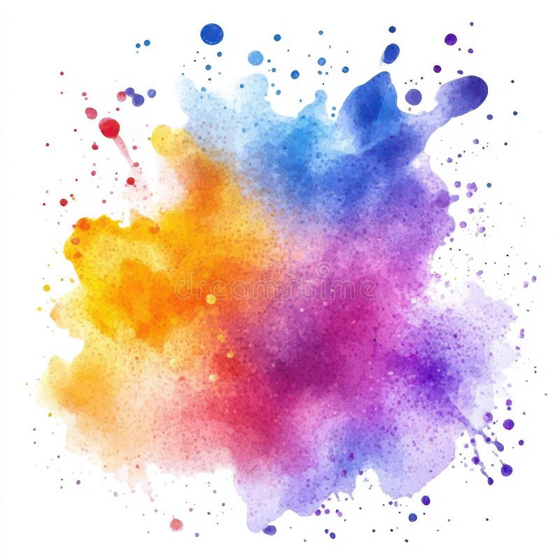 Vibrant Watercolor Explosion Rainbow Colors Abstract Art Stock ...