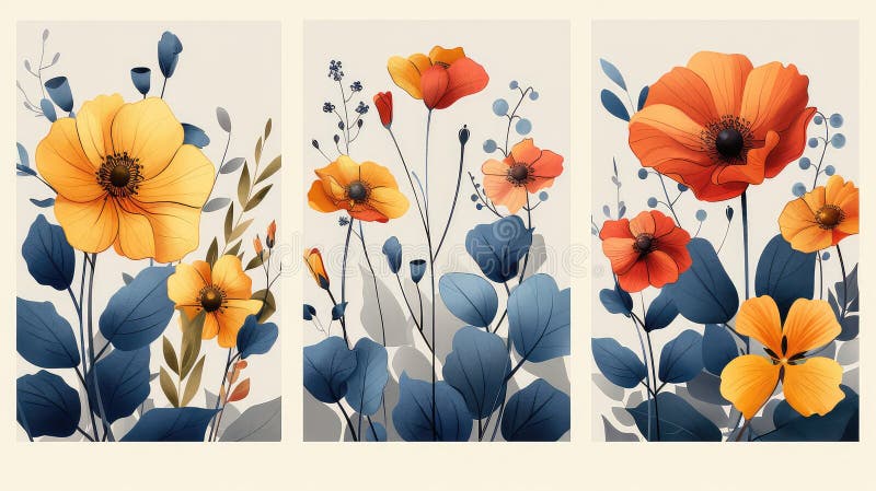 Vibrant Watercolor Floral Array: a Hand-Drawn Collection of Various ...