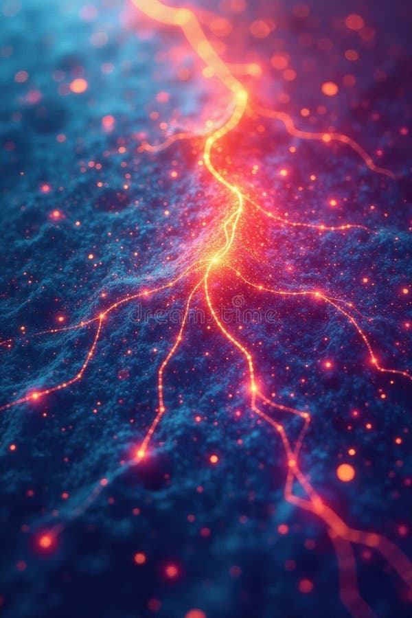 Vibrant Watercolor Network Nodes, Flat Design Top View , Color, Blue ...