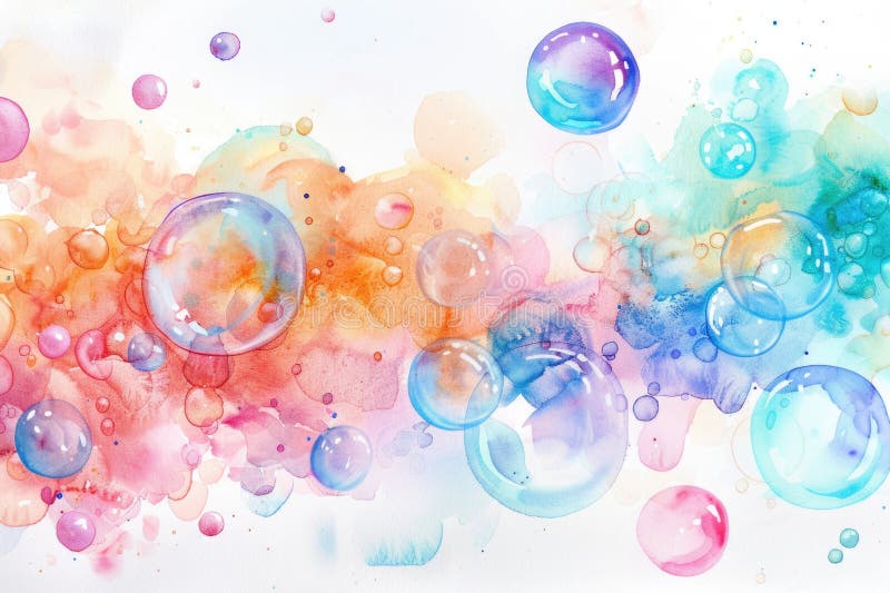 A Vibrant Watercolor Painting of Bubbles. Great for Use in Educational ...