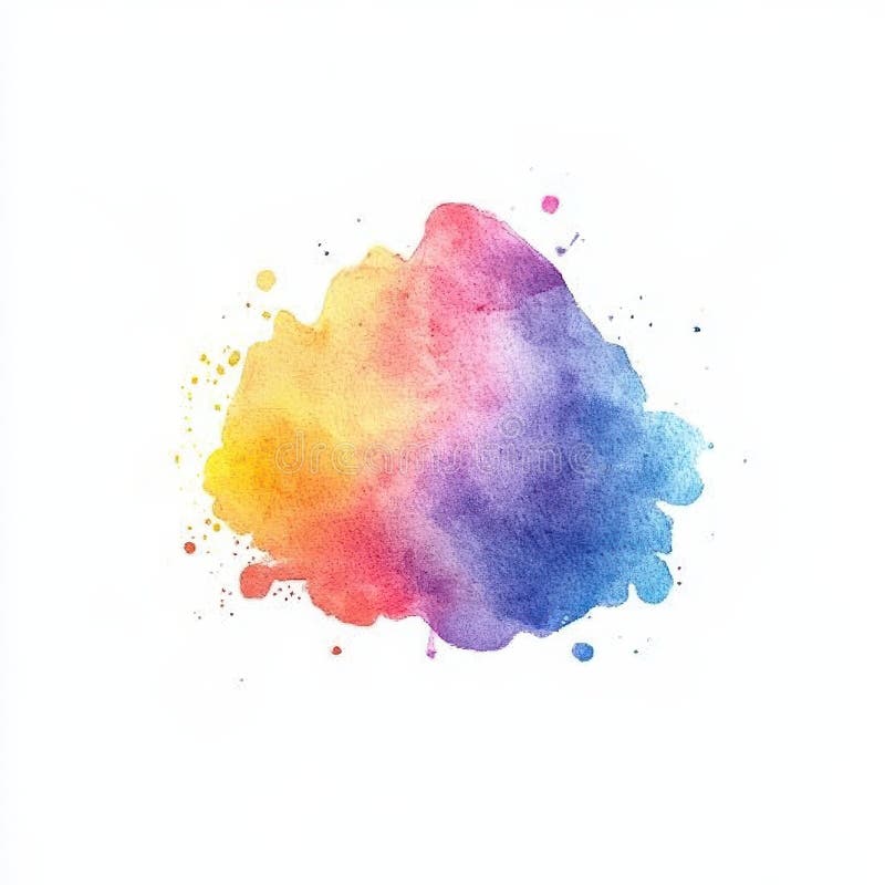 Vibrant Watercolor Rainbow Splash Abstract Art Design Stock ...