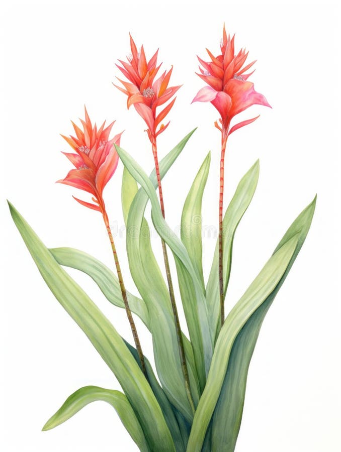 Vibrant Watercolor Rendering of Scadoxus Puniceus AI Generated Stock ...