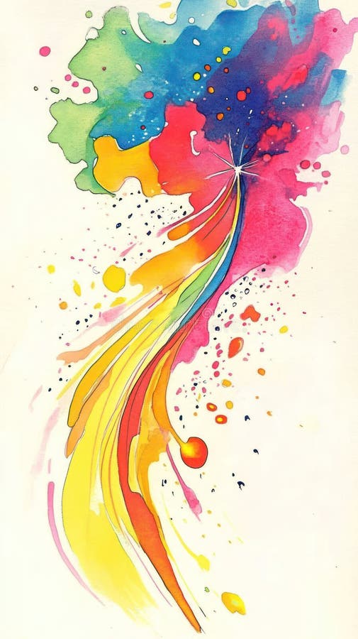 A Vibrant Watercolor Splash Featuring a Flow of Colors, Symbolizing ...
