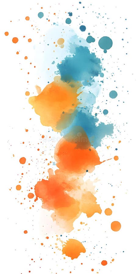 Vibrant Watercolor Splashes and Dots Composition Stock Illustration ...