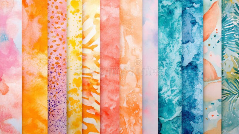Vibrant Watercolor Textures: Abstract Backgrounds in Pastel and Bright ...