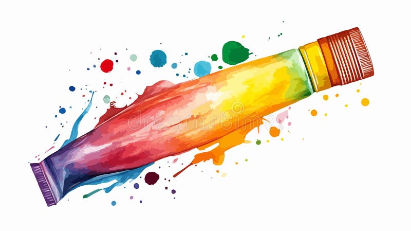 Vibrant Watercolor Tube Illustration for Creative Designs Stock ...