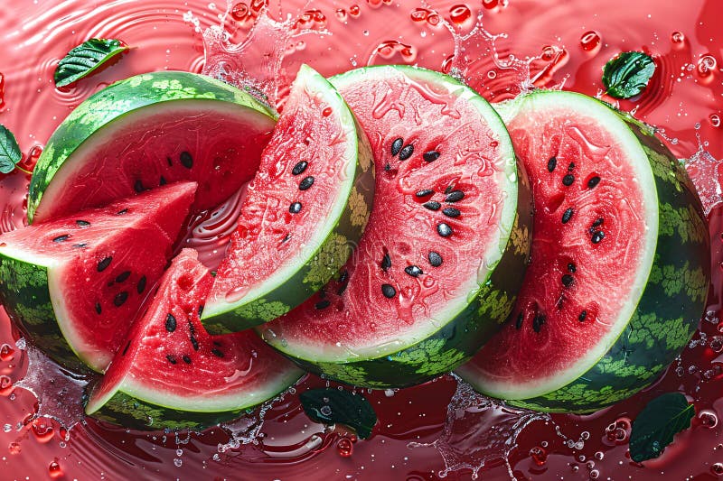 Vibrant Watermelon Designs in Various Forms. Stock Illustration ...