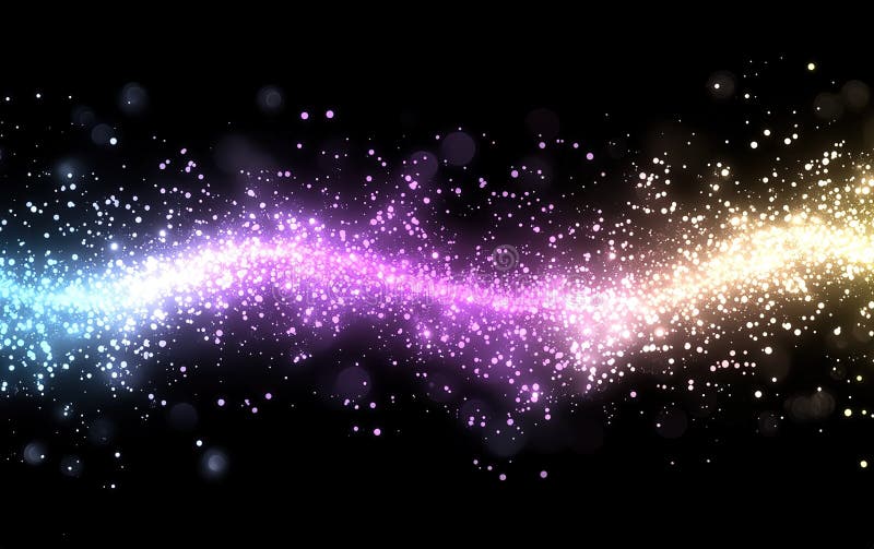 A Vibrant Wave of Colorful Light Particles Flowing through a Dark ...