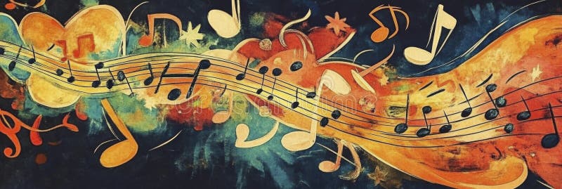 Vibrant Musical Wave in Bright Colors and Joy Stock Illustration ...