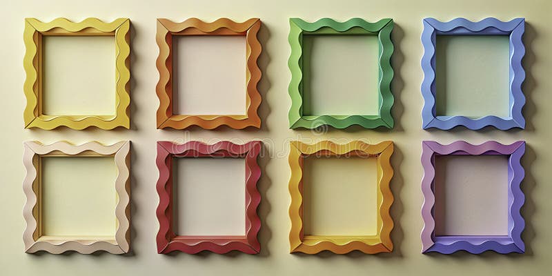 Vibrant Wave Frames: Minimalist, Colorful Borders for Graphic Design ...