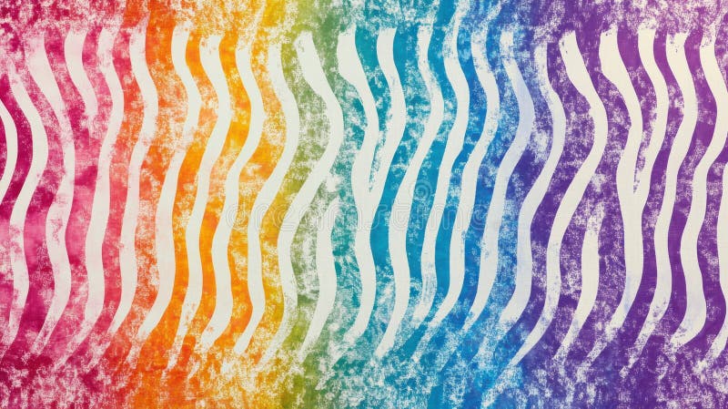 Vibrant Wave Pattern in Bright Textured Spectrum of Rainbow Colors ...