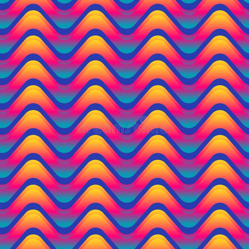 Psychedelic Wave Seamless Pattern Stock Vector - Illustration of ...