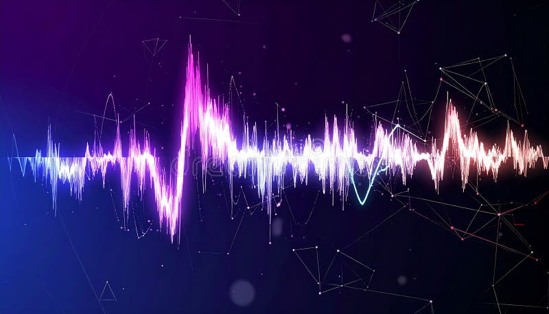 Vibrant Waveform Visualization Against a Dark Backdrop, Connected by a ...