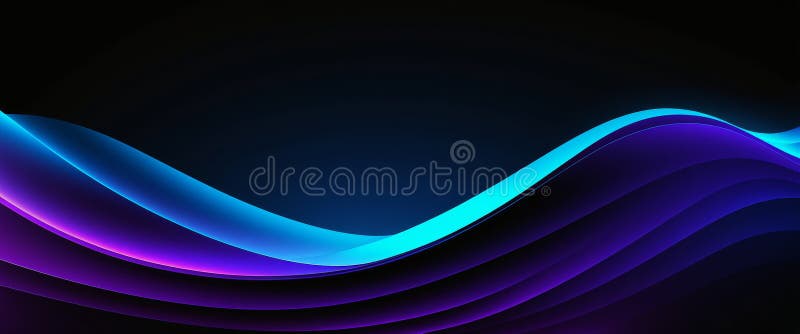 Vibrant Waves: Blue and Purple Abstract Background with Glowing Curves ...