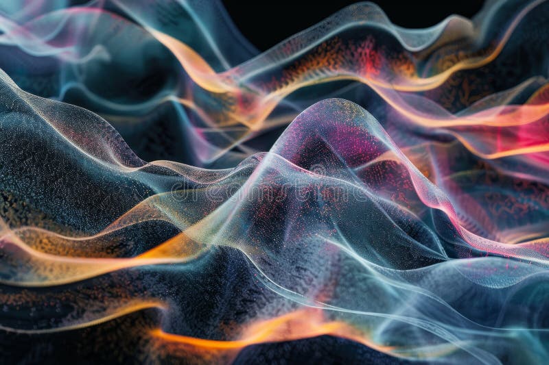 Vibrant Waves of Color Blend and Intertwine Against a Dark Backdrop ...