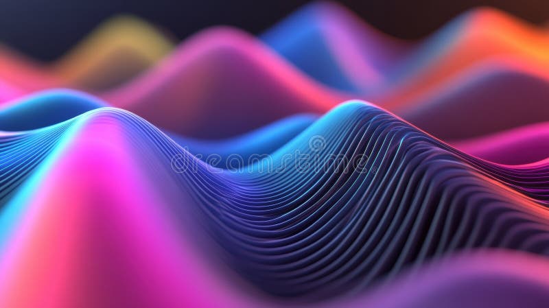 Vibrant Waves of Color Create a Mesmerizing Abstract Landscape, AI ...