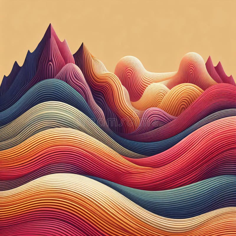 Vibrant Waves of Color Flow in a Dynamic Pattern. Generative AI Stock ...