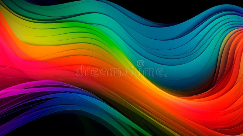 Vibrant Waves: an Eye-catching Abstract Curved Multicolor Motion ...