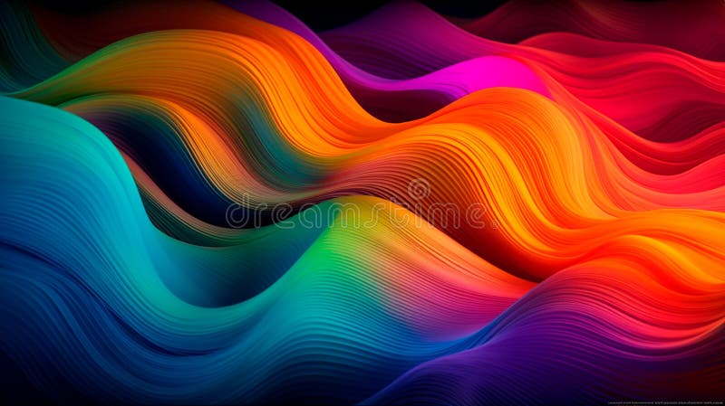 Vibrant Waves: an Eye-catching Abstract Curved Multicolor Motion ...