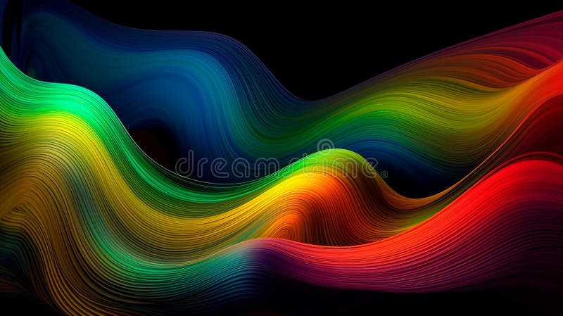 Vibrant Waves: an Eye-catching Abstract Curved Multicolor Motion ...