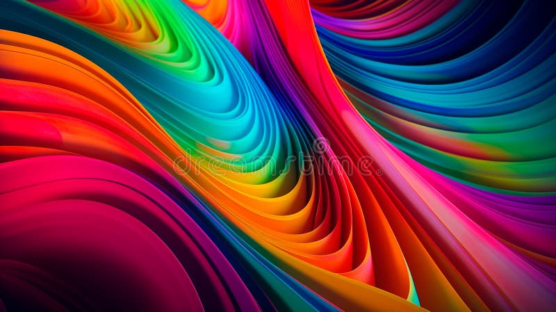 Vibrant Waves: an Eye-catching Abstract Curved Multicolor Motion ...