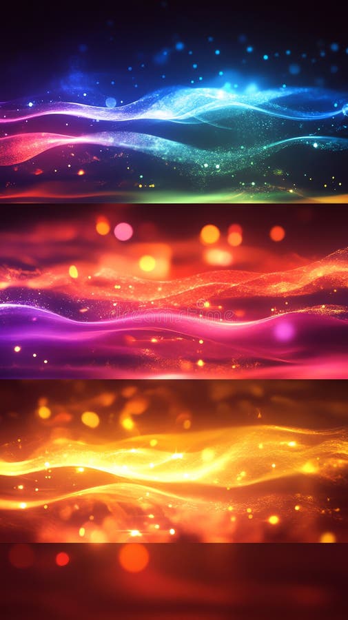 Abstract Multi-colored Glowing Waves of Light for Creative Backgrounds ...