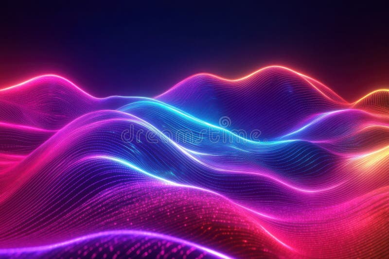 Vibrant Waves of Light Undulate in Colorful Patterns at Night Stock ...