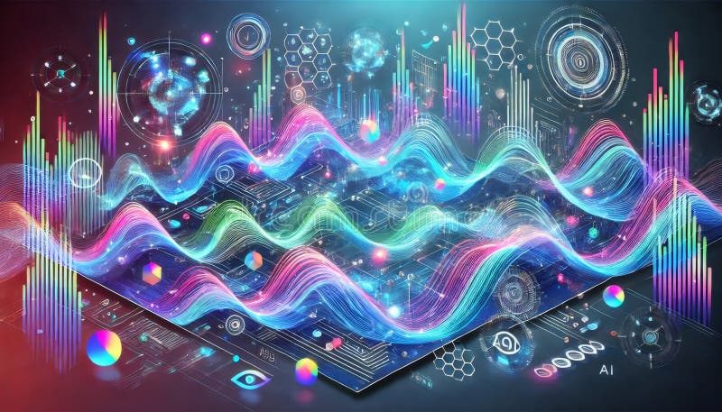 Vibrant Waves and Patterns Illustrate AI and Augmented Reality Fusion ...
