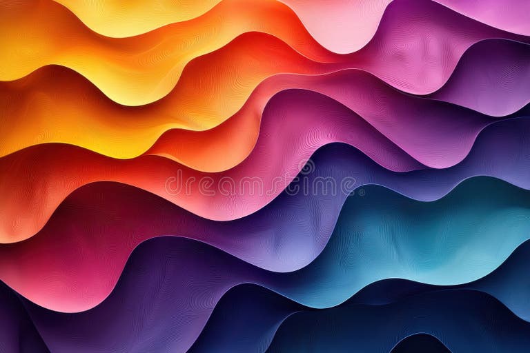 Vibrant Vibrant Wavy Colorful Abstract Art with Gradient Layered ...