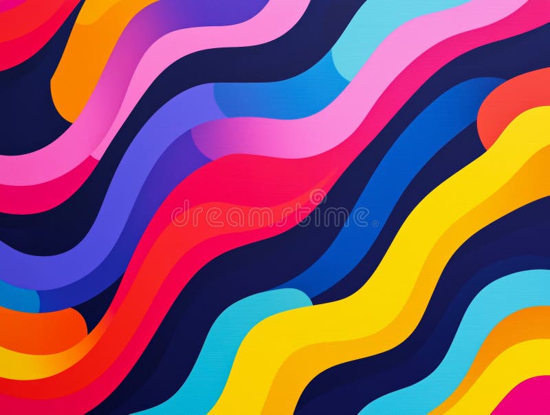 Vibrant Wavy Lines Dance in a Colorful Vector Backdrop Stock ...