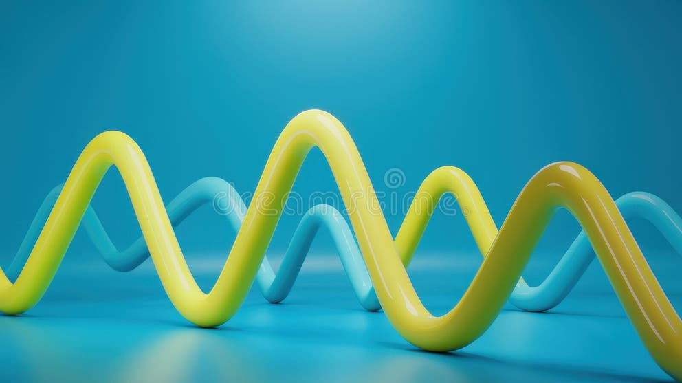 Vibrant, Wavy Lines in Yellow and Blue Against a Bright Backdrop Create ...