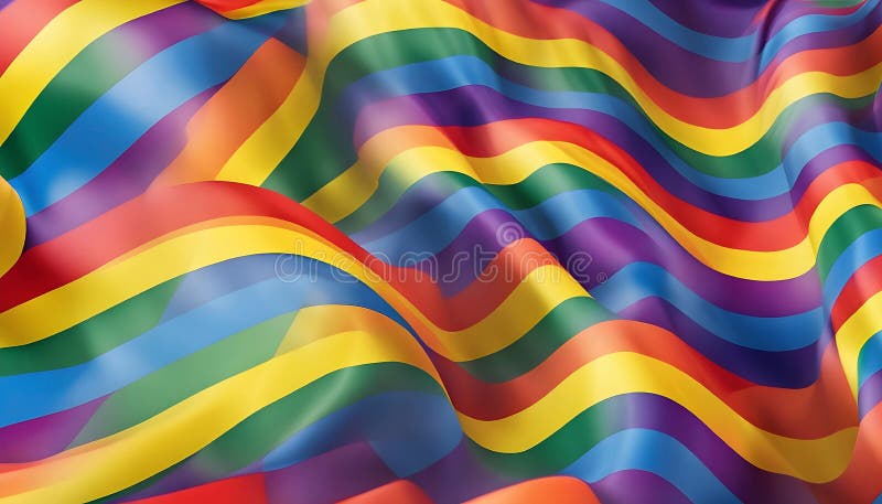Vibrant Wavy Rainbow Flag Texture Stock Illustration - Illustration of ...