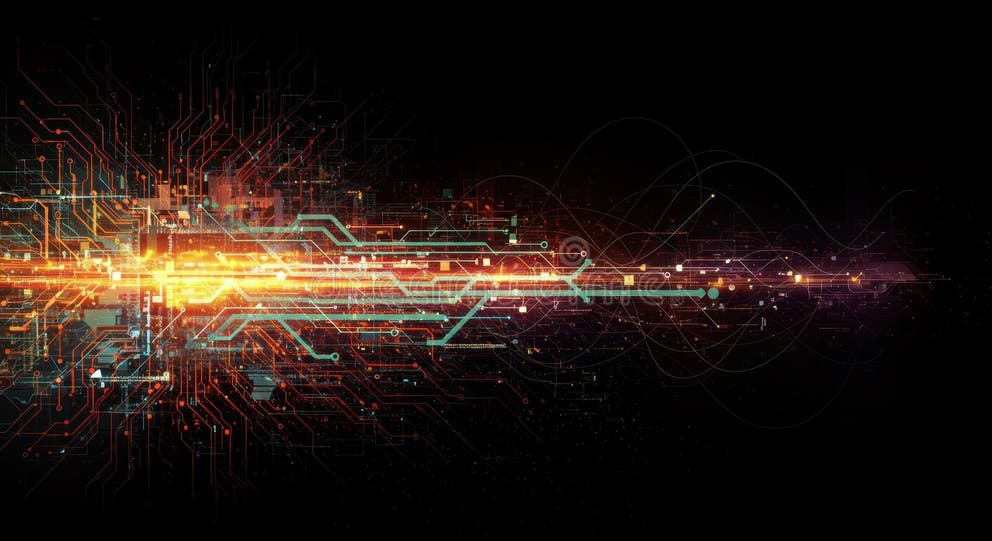 A Vibrant Web of Circuits Depicts Complex Digital Networks and AI ...