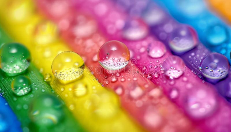 Vibrant Wet Surface with Vibrant Water Droplets in Captivating Macro ...
