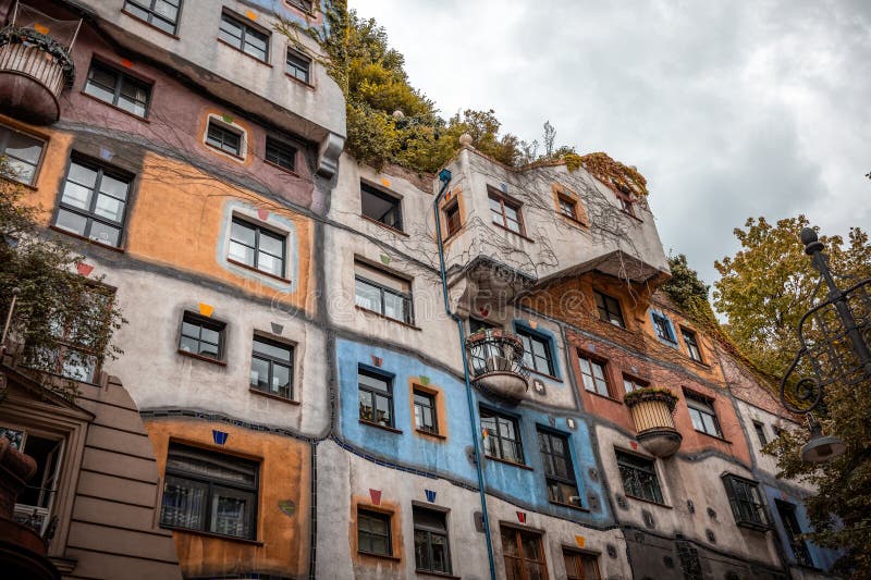 Colorful Facade of Hundertwasserhaus in Vienna, Austria – Iconic ...