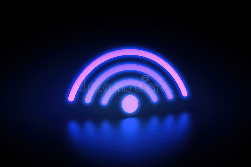 Vibrant Wi-Fi Symbol with Reflection Stock Image - Image of background ...