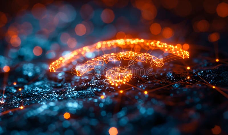 Vibrant Wifi Symbol Abstract Data Background - Wireless Network ...