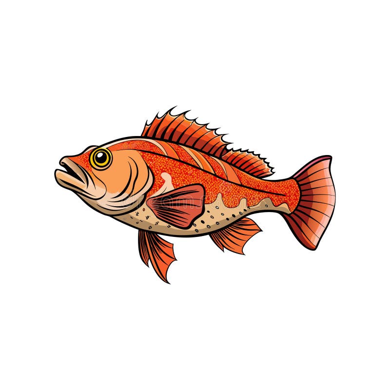 Vibrant Wildfin Rockfish Illustration with Realistic Detail Stock Photo ...