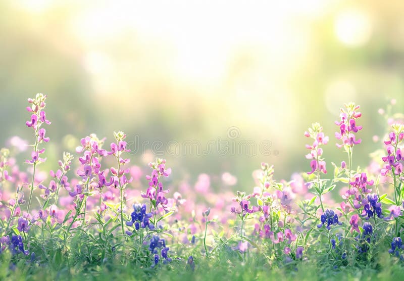 Vibrant Wildflower Meadow in Sunlight, Spring High Quality Image Stock ...