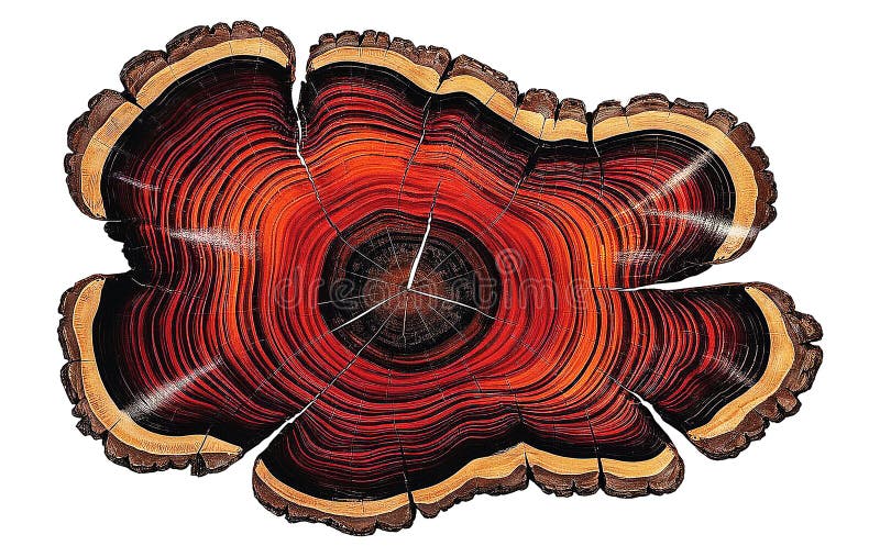 Vibrant Wood Slab Isolated with Natural Texture Ideal for Artistic ...