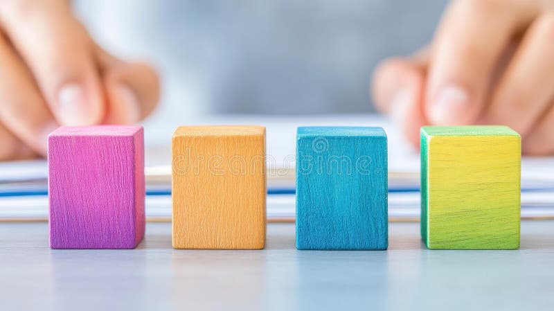 Vibrant Wooden Blocks Symbolizing the Insights Discovery Personality ...