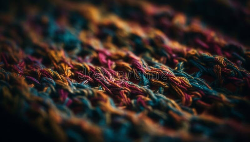 Vibrant Wool Ball, Textured Pattern, Extreme Close Up Generated by AI ...