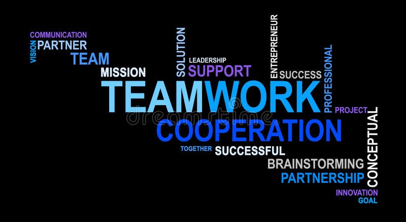 A Vibrant Word Cloud with the Words TEAMWORK and COOPERATION Arranged ...