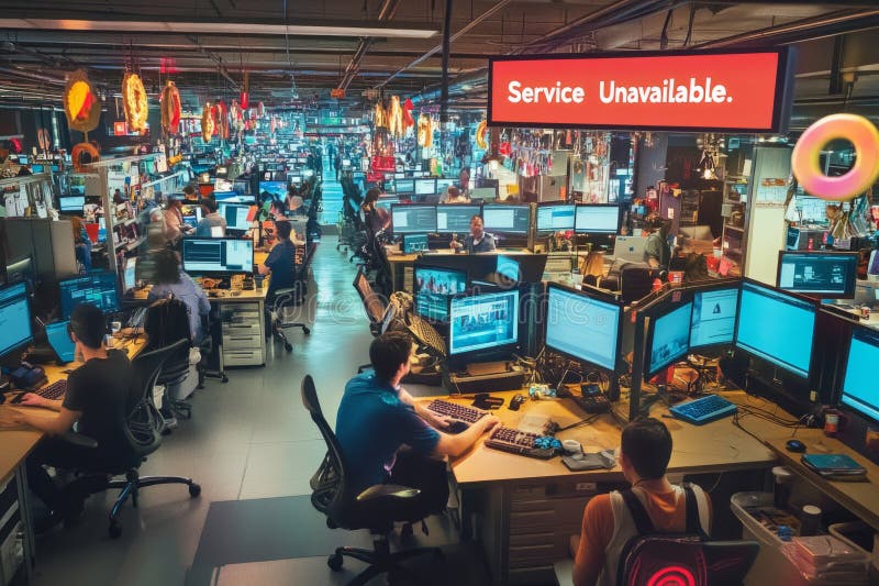 A Bustling Office Filled with Computers and Busy Employees Adapting To ...