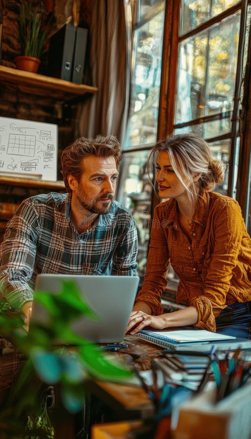 Engaging in Collaborative Teamwork in a Bright and Creative Workspace ...