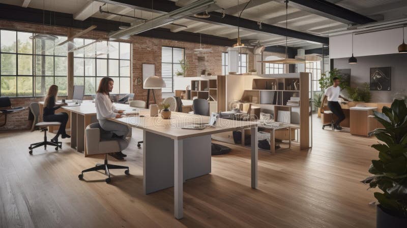 A Bright Open-concept Workspace with a Focus on Collaboration and ...