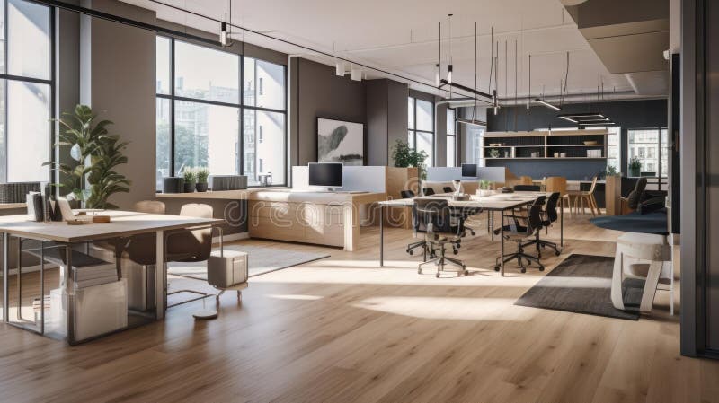 A Bright Open-concept Workspace with a Focus on Collaboration and ...