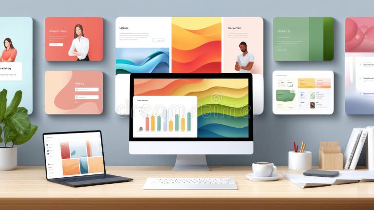 Creative Dashboard Design Showcased on Multiple Device Screens in a ...