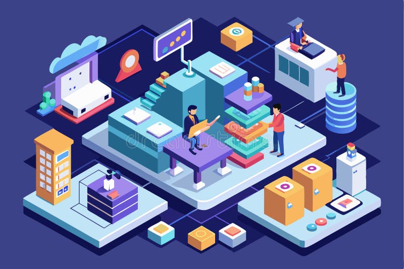 A Vibrant Workspace Showcases Individuals Engaged in Development Tasks ...